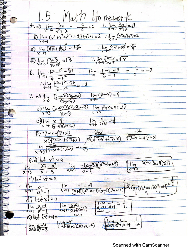 Math 1.5 Homework | PDF