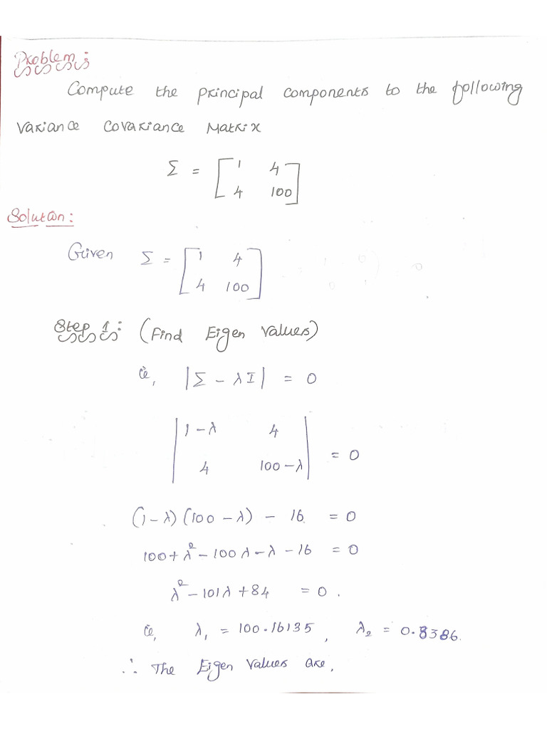 Principal Components Problems | PDF