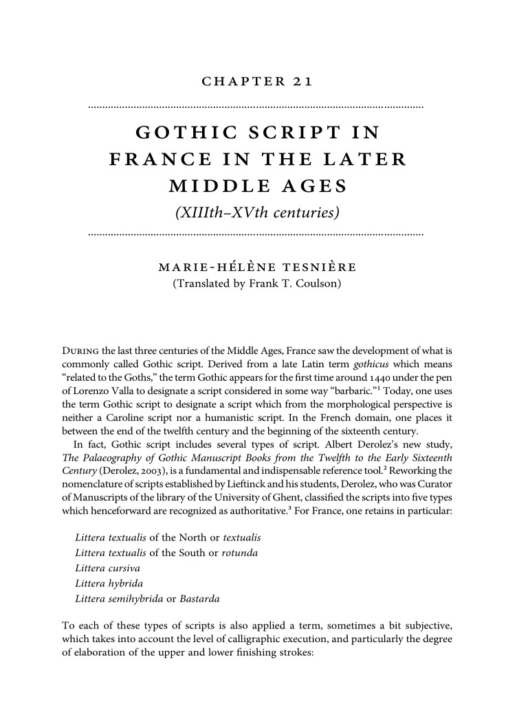 Gothic Script in Medieval France | PDF | Calligraphy | Writing