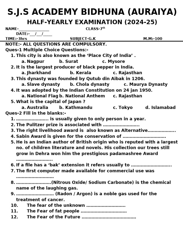 7th gk | PDF | Chemical Substances | Chemical Compounds