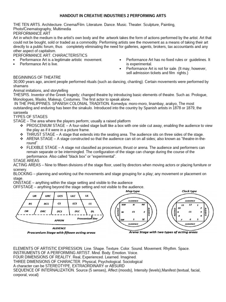 Handout in Performing Arts | PDF | Performance Art | Theatre