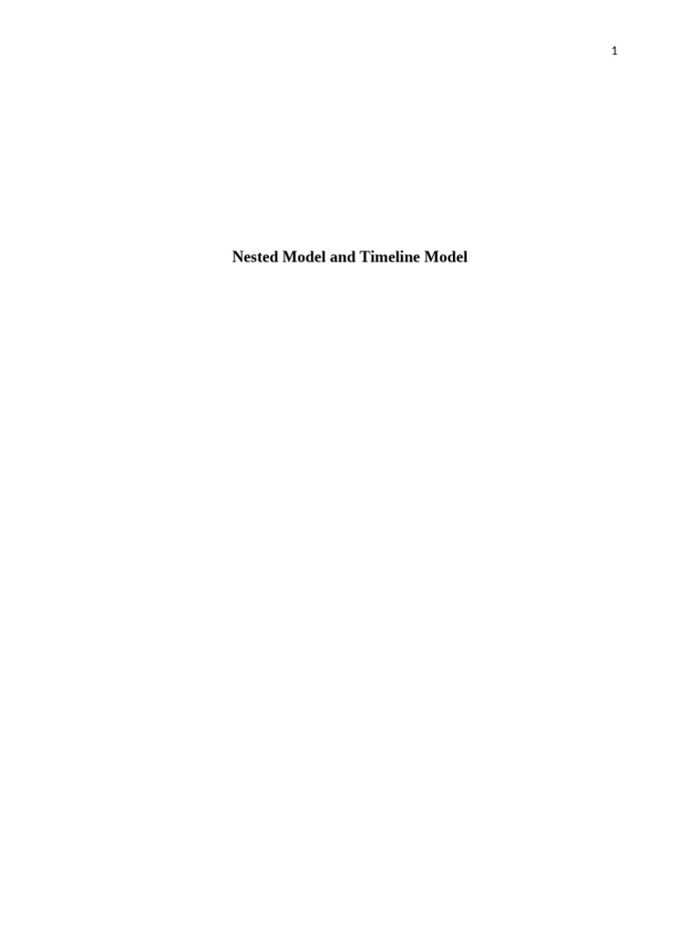 Nested Model And Timeline Model 1 Pdf Mediation Social Psychology