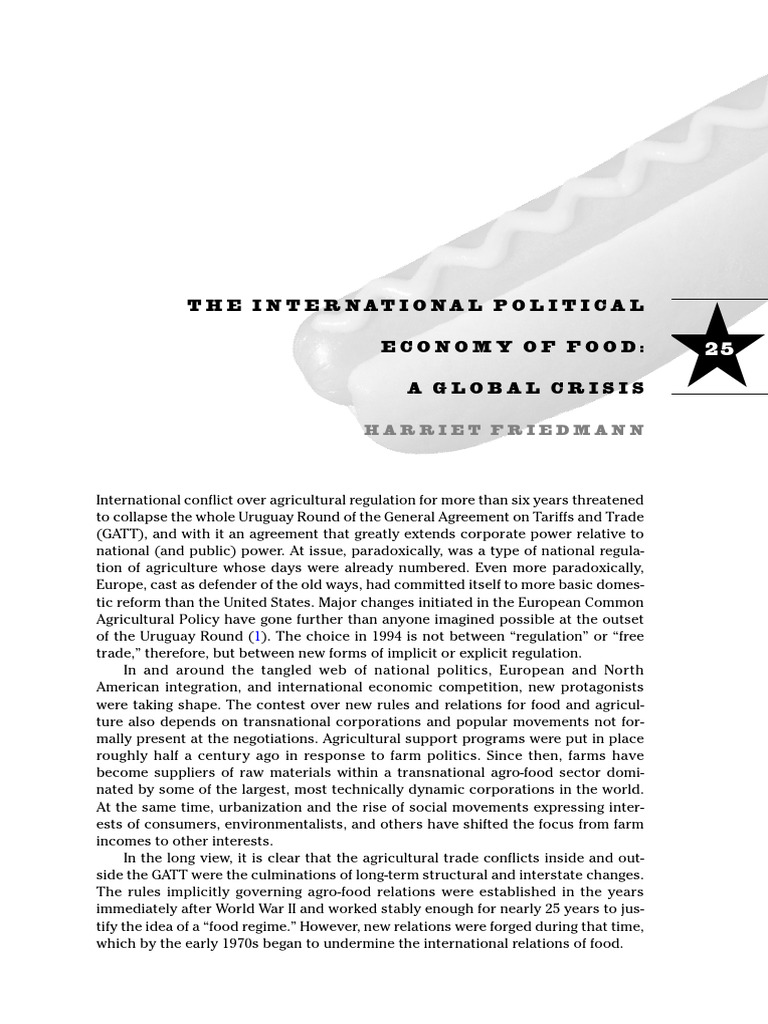 Food in The USA A Reader - (25 The International Political Economy of ...