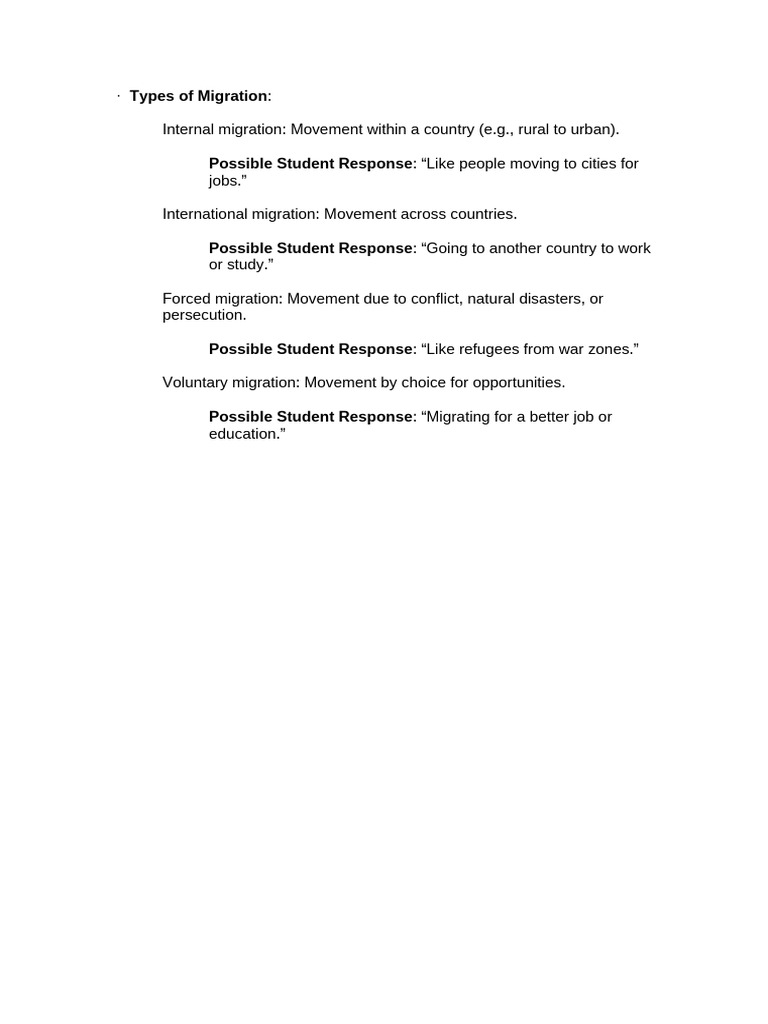 Types of Migration | PDF
