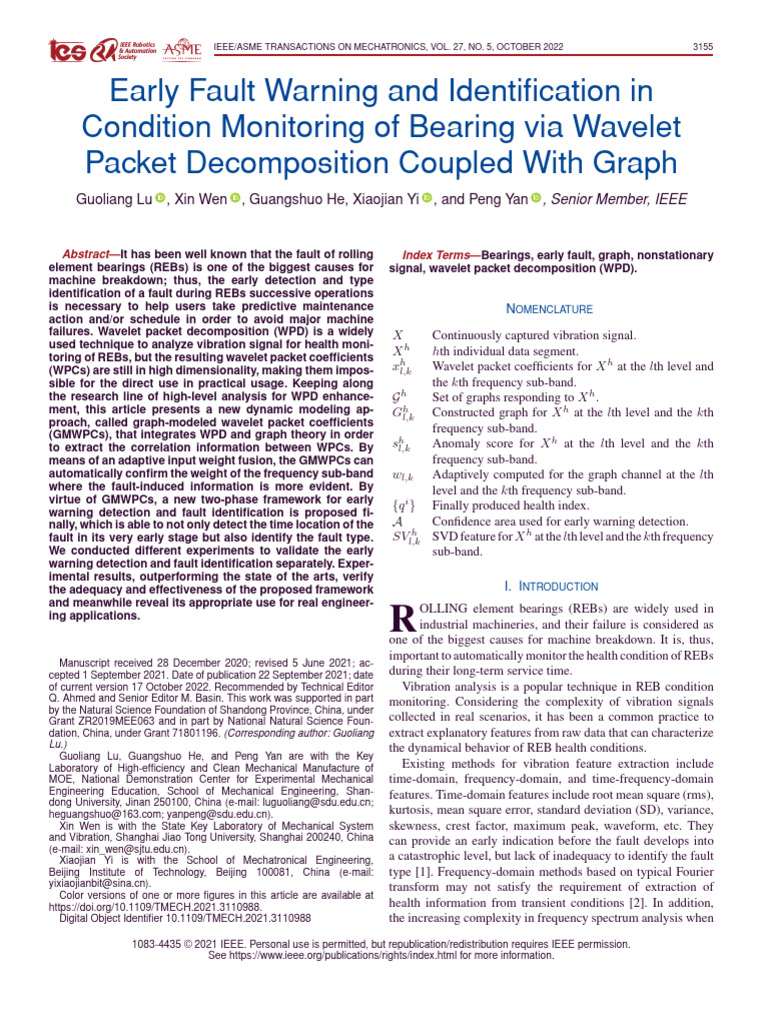 Early Fault Warning and Identification in Condition Monitoring of ...