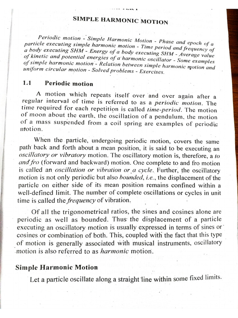 Waves and Oscillations MDAM PHY 101-1 | PDF