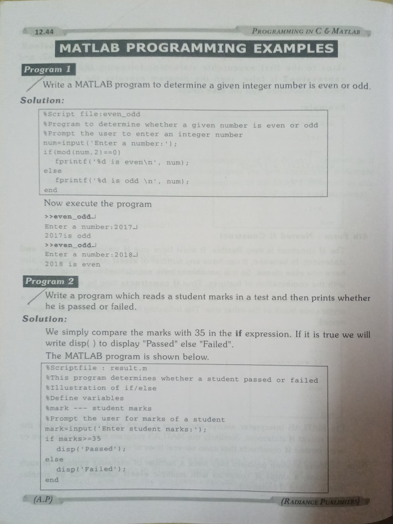 Matlab programs | PDF | Matlab | Mathematics Matlab programs | PDF | Matlab | Mathematics