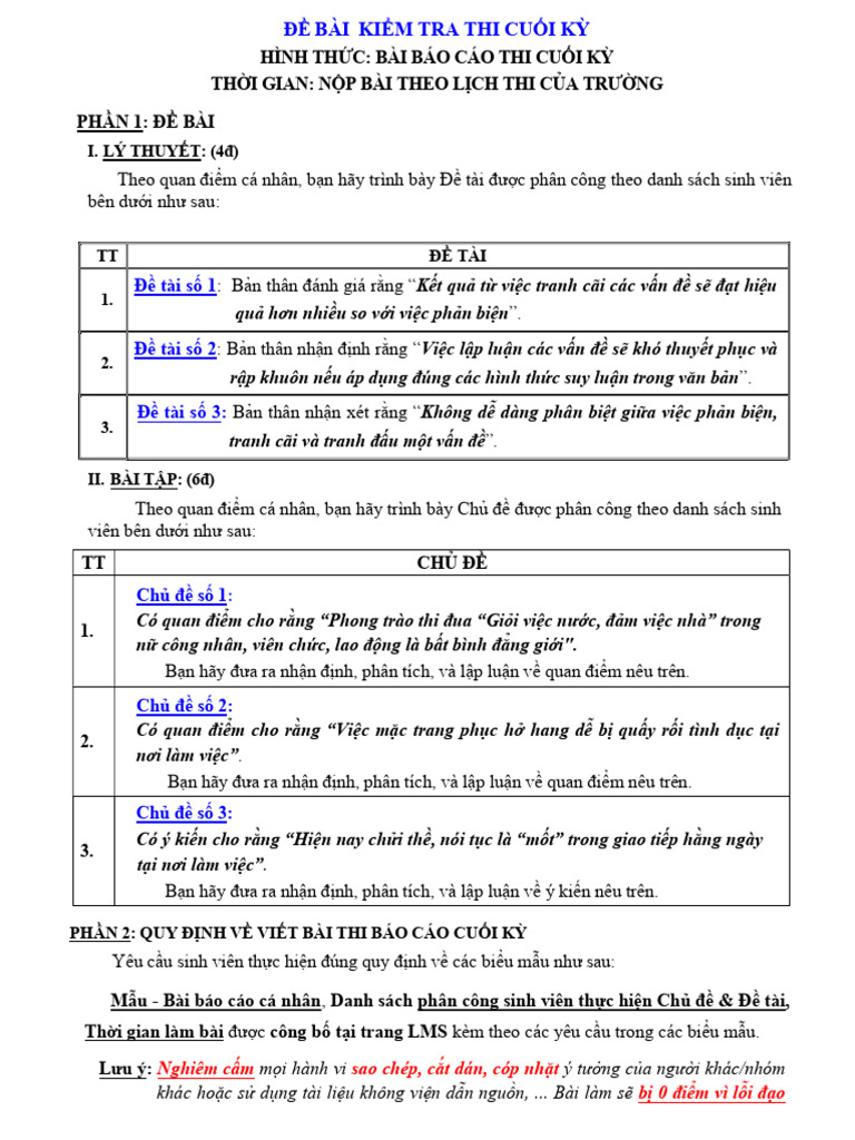 De Bai Thi Cuoi Ky-Tuxa-Vlvh-Vt126 | PDF