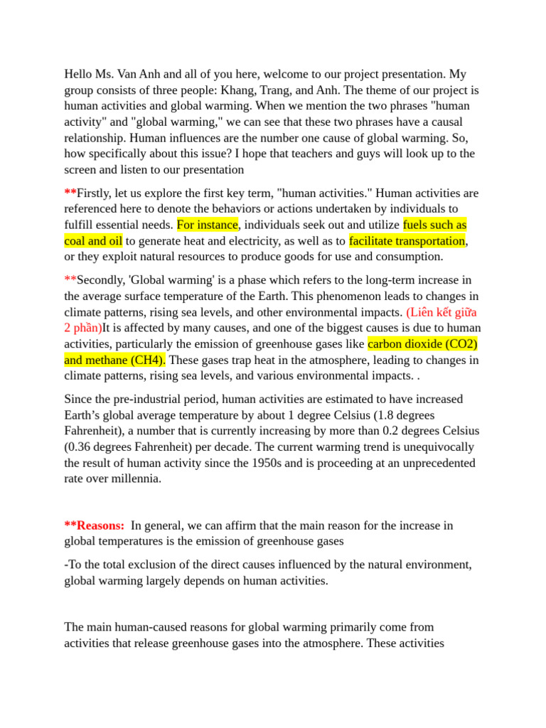 Human Activities and Global Warming 5 | PDF | Greenhouse Gas | Climate ...
