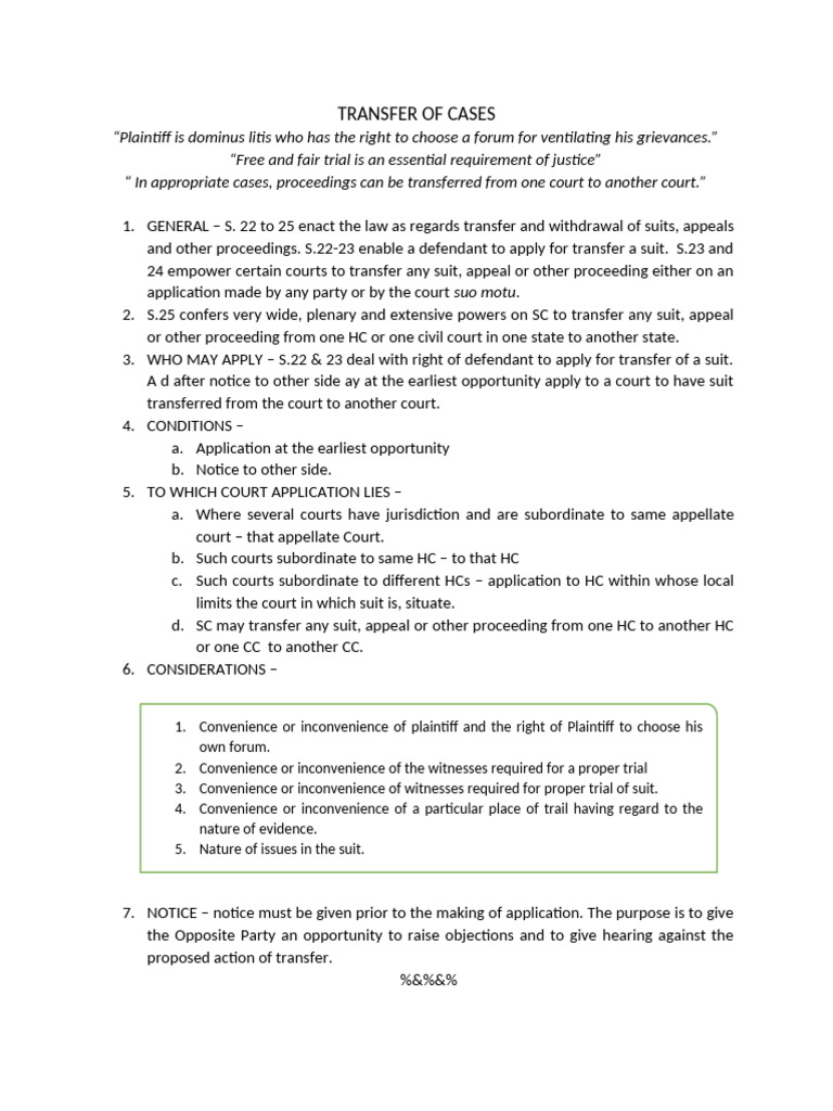 Seg-32 Transfer of Cases | PDF