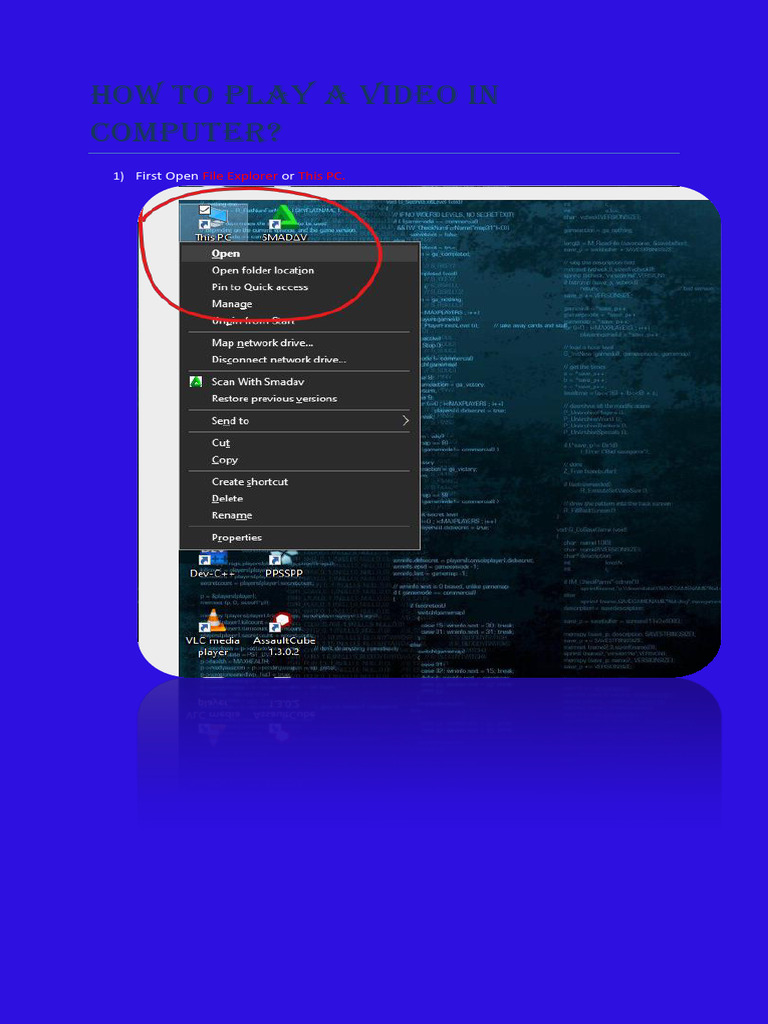 How To Play A Video in Computer | PDF