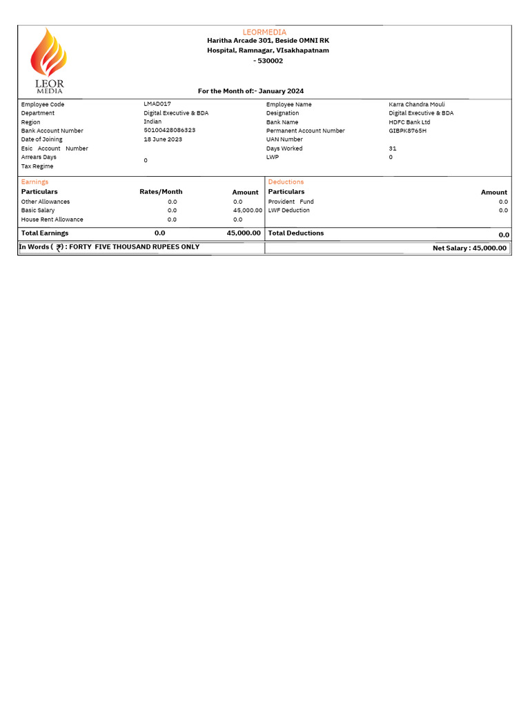 Leor Media Payslips PDF | PDF | Taxes | Taxation