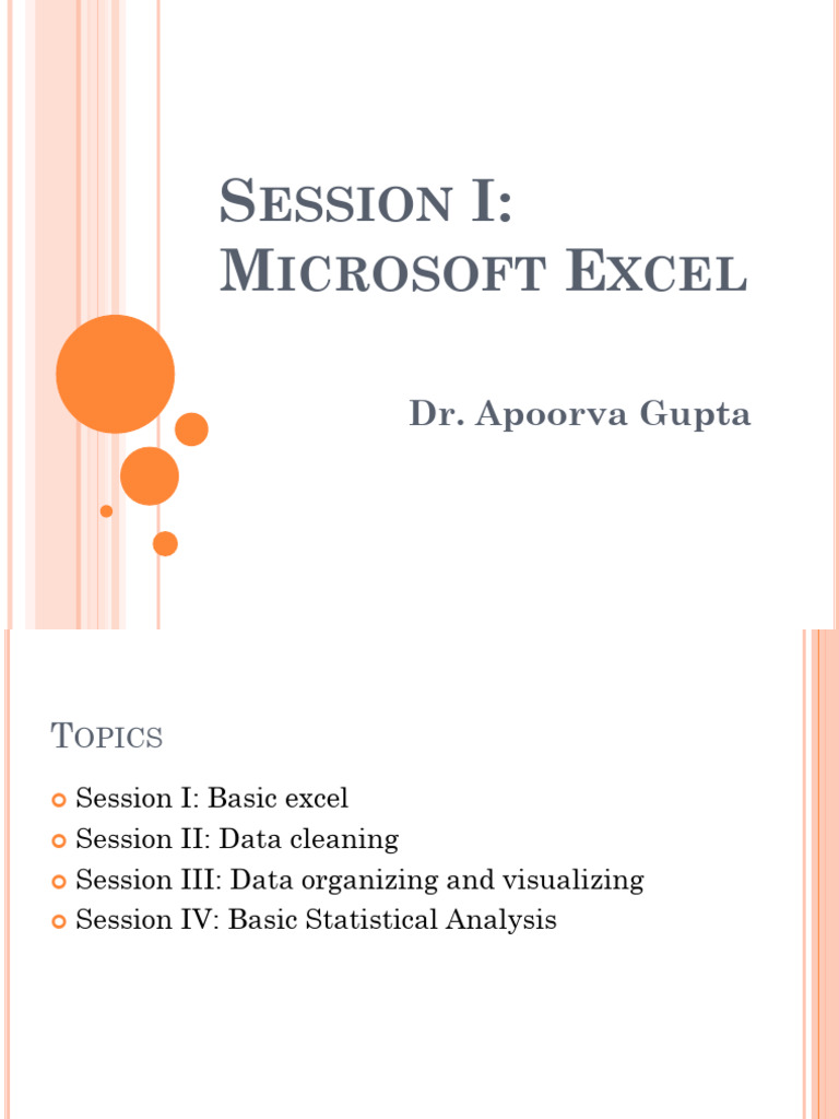 Lec 4 - Excel Session | PDF | Microsoft Excel | Software