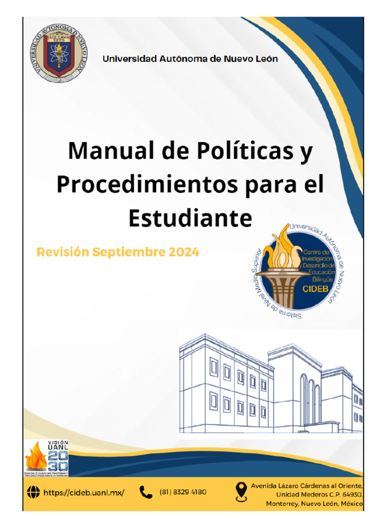 Manual de Politicas y Procedimientos para Estudiantes Septiembre 2024 | PDF