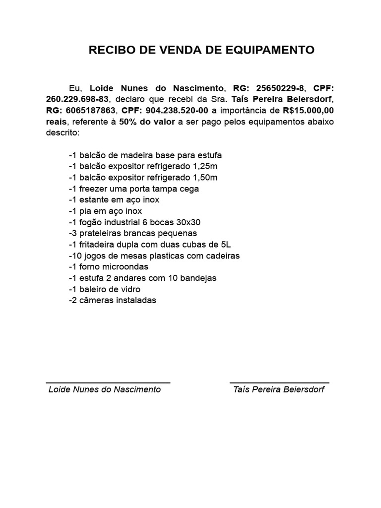 Recibo de Venda | PDF