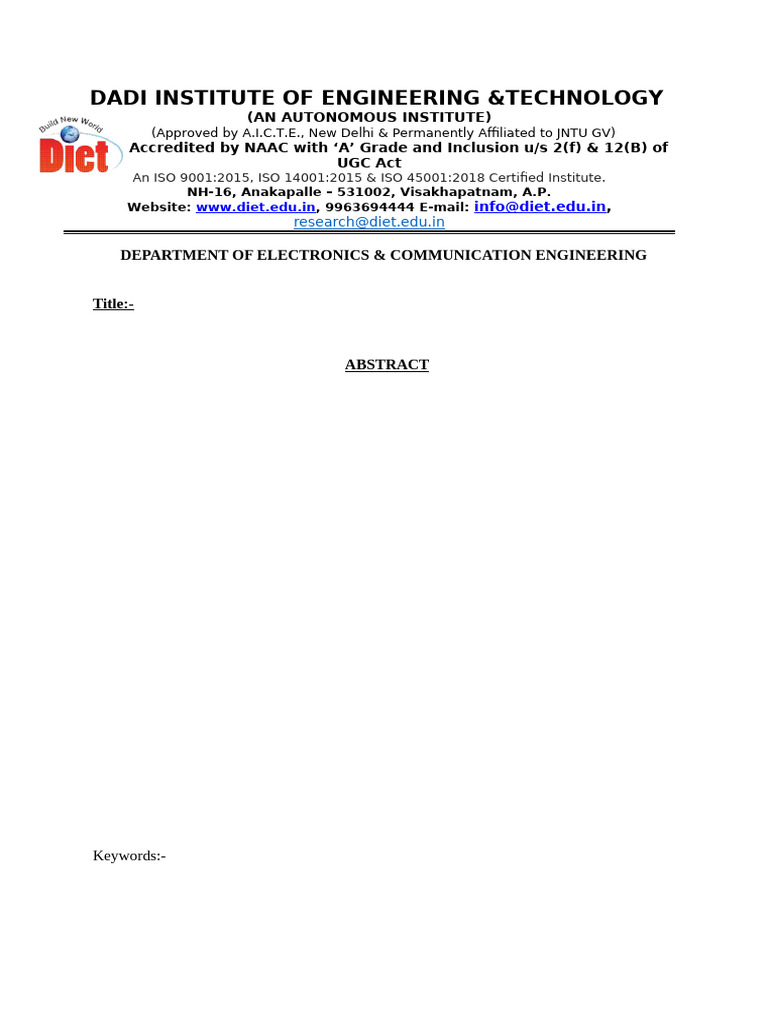 Project Abstract Template | PDF