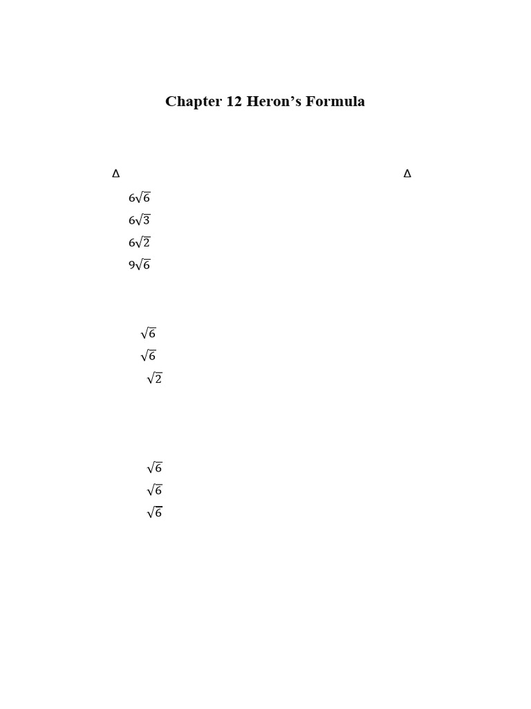 Class IX CH 12 Herons Formula Module 1 Worksheet 1 | PDF