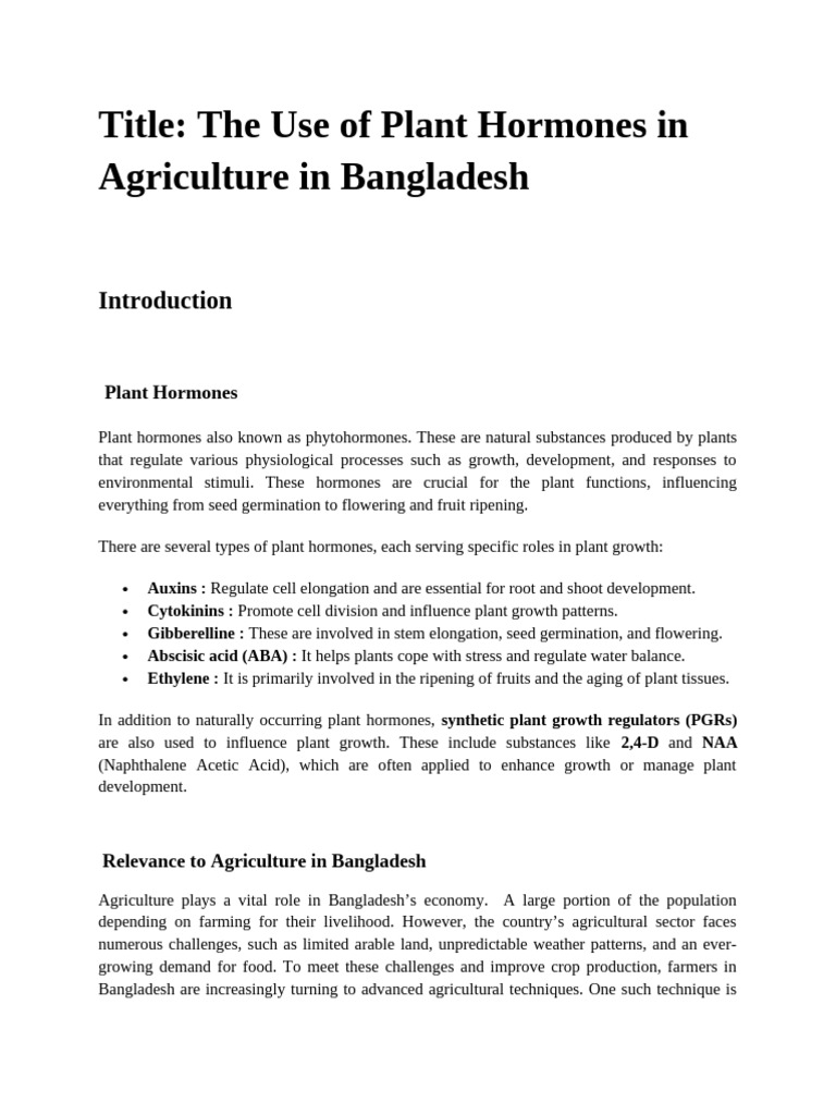 Sumona Agr Assignment 1 | PDF | Plant Hormone | Auxin