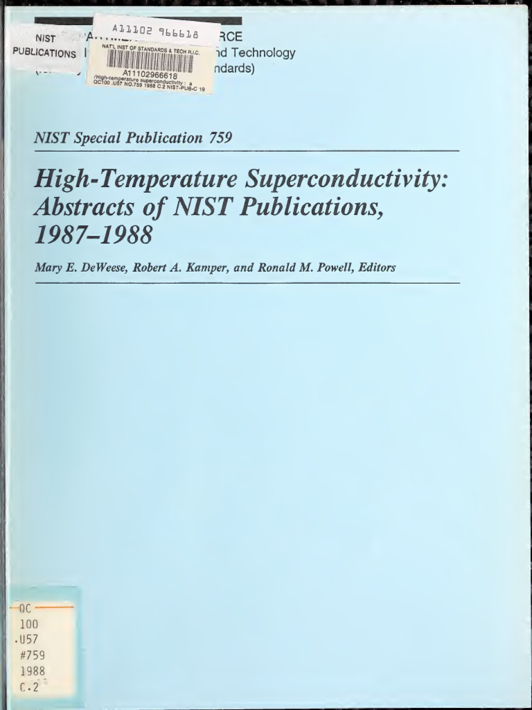 Nist Special Publication 759 | PDF | National Institute Of Standards And Technology | Military ...