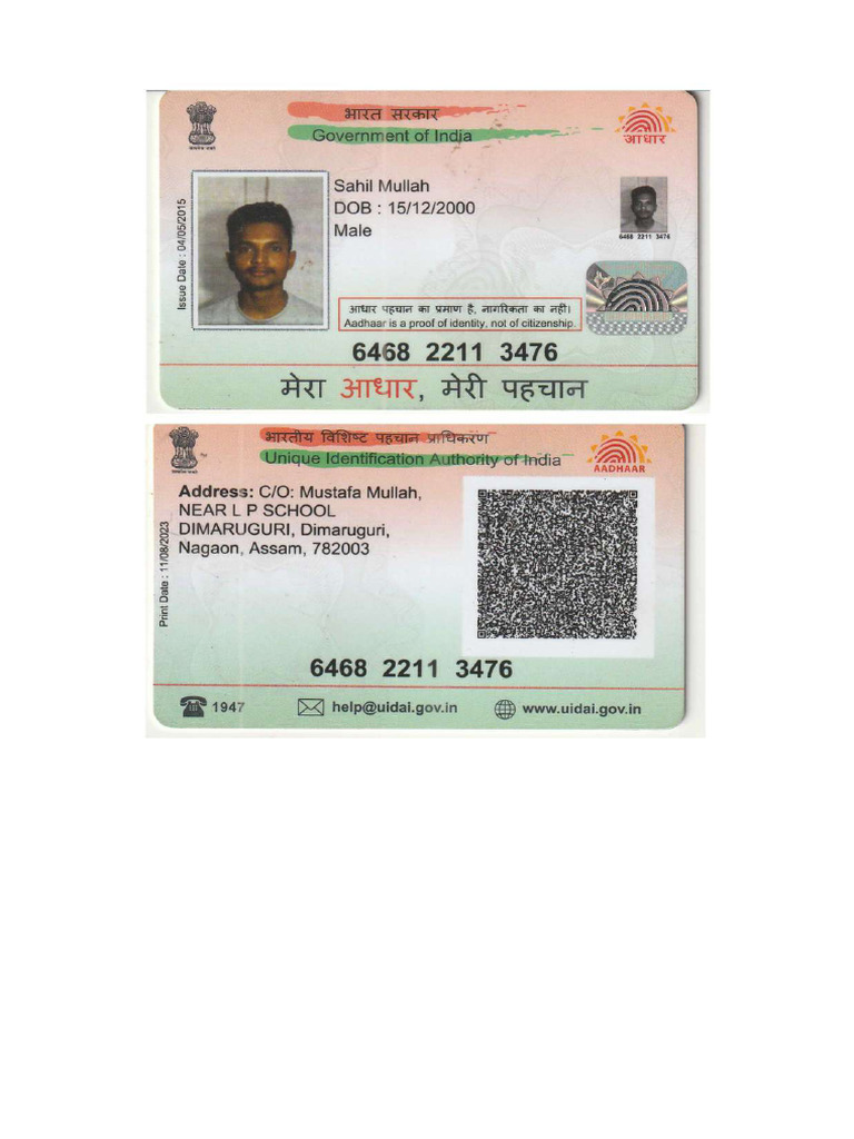 Adharcard | PDF