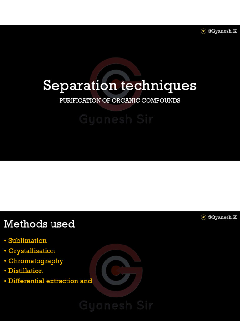 POC (Separation Techniques of Organic Compounds) | PDF | Chromatography ...