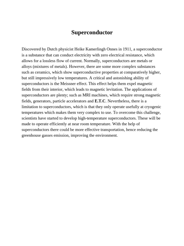 SuperConductors | PDF