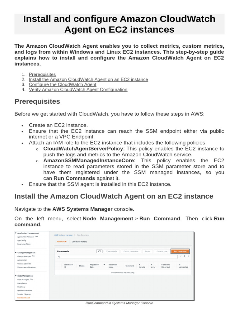 Install and configure Amazon CloudWatch Agent on EC2 instances | PDF