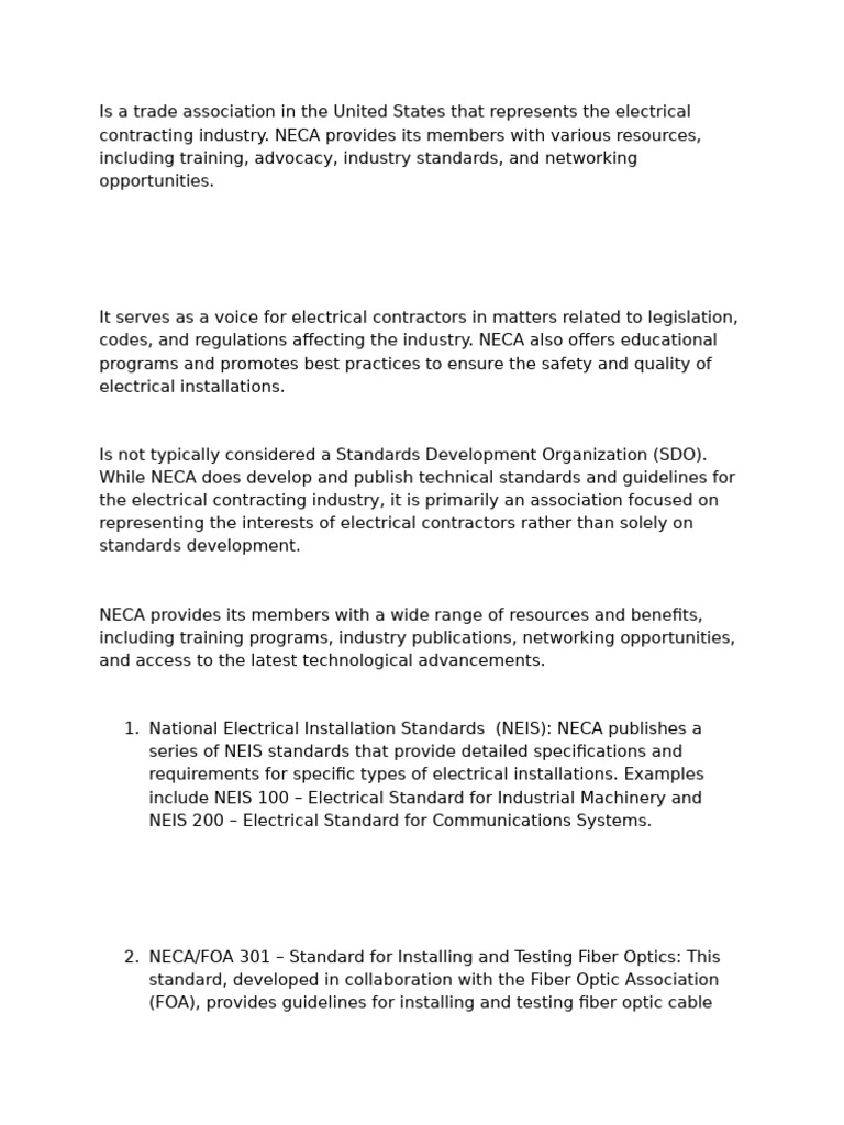 NECA | PDF | Electrical Wiring | Electrical Engineering