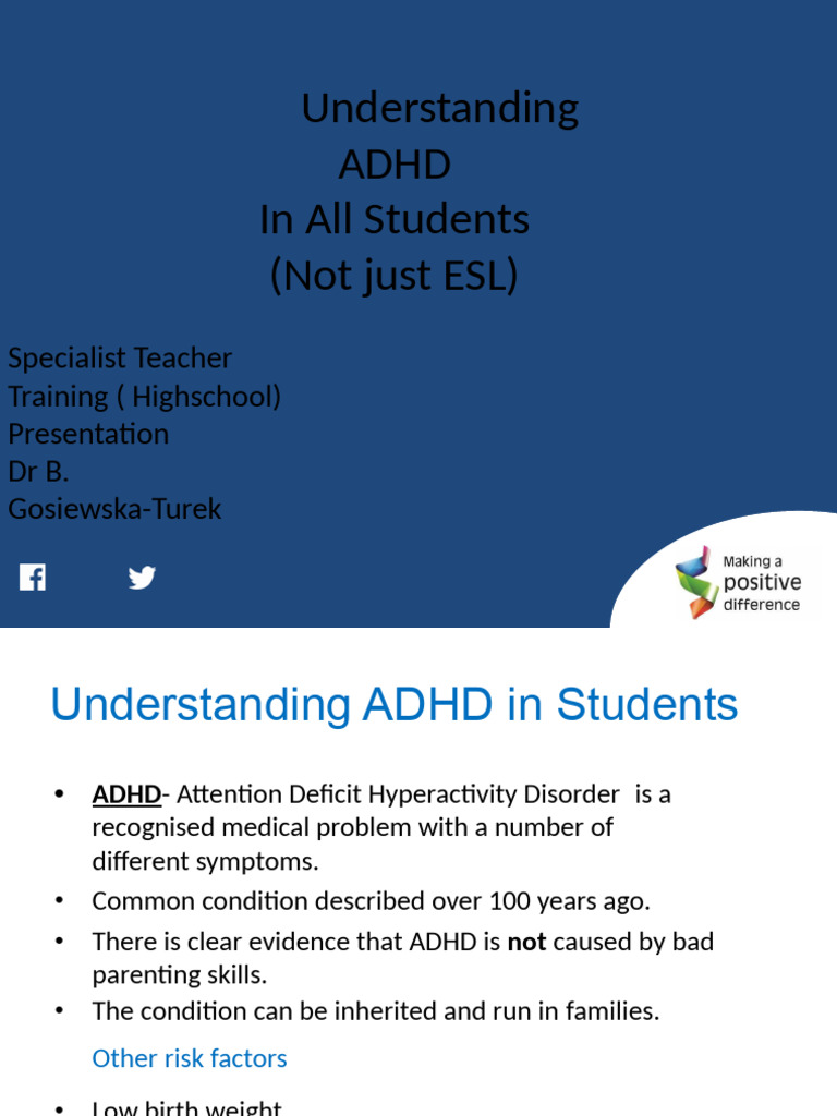Understanding_ADHD | PDF | Attention Deficit Hyperactivity Disorder | Impulsivity