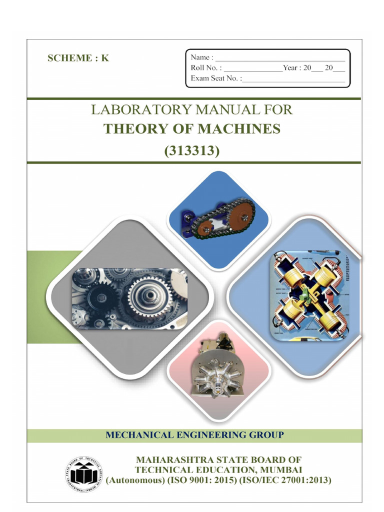 Theory of Machines Lab Manual | PDF | Engineering | Machines