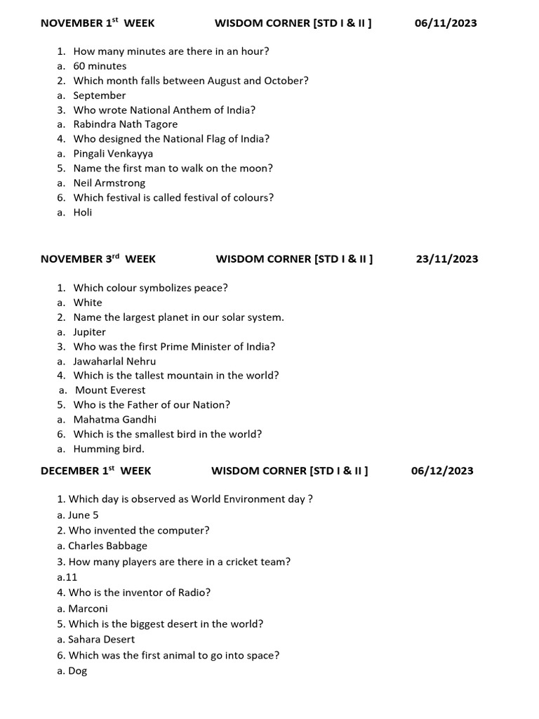 Wisdom Corner 1&2 | PDF