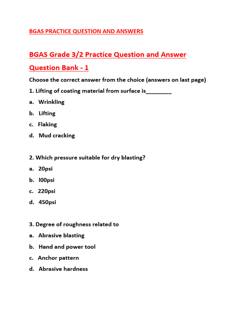 Latest Bgas Question Paper (Part-1) | PDF | Corrosion | Paint