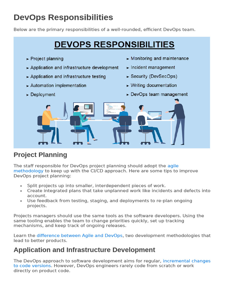 DevOps Responsibilities | PDF | Computer Engineering | Computing