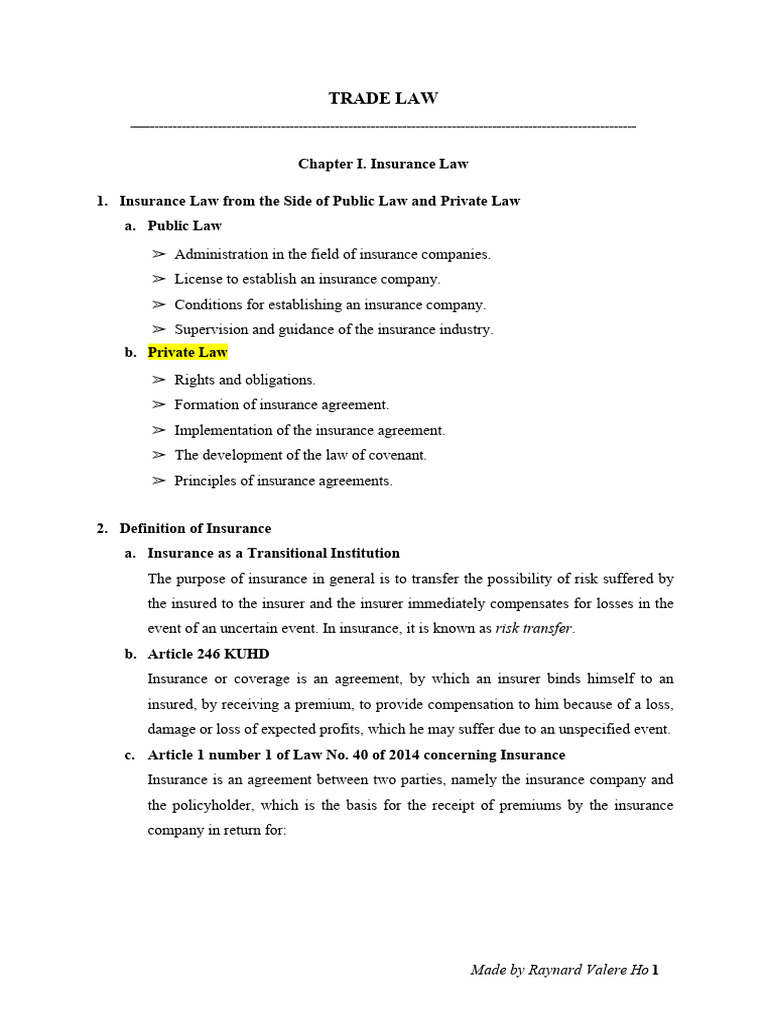 Trade Law Farrel | PDF | Insurance | Banks