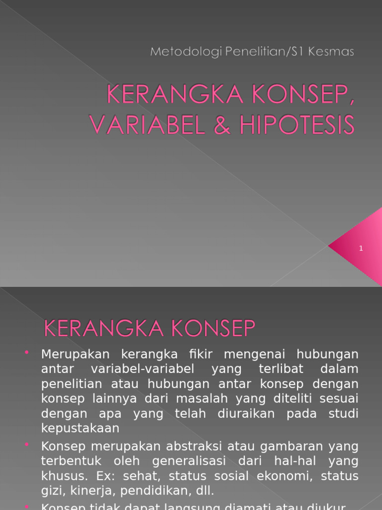Kerangka Konsep, Variabel & Hipotesis | PDF