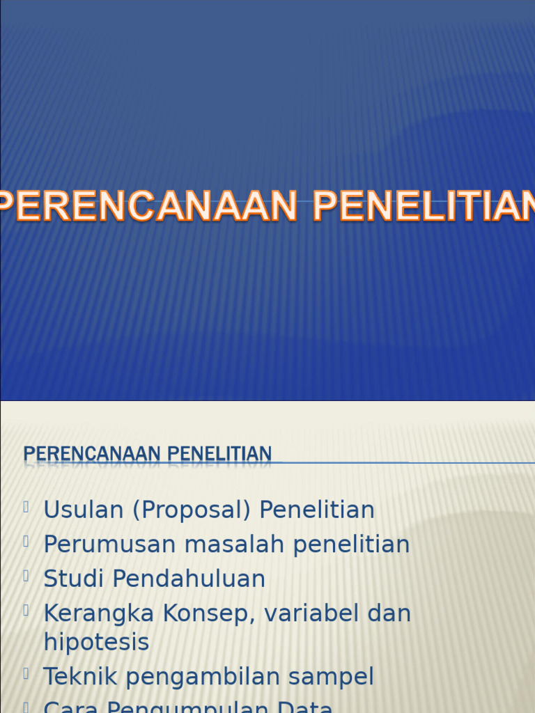 3.Presentasi Perencanaan Penelitian Metlit | PDF