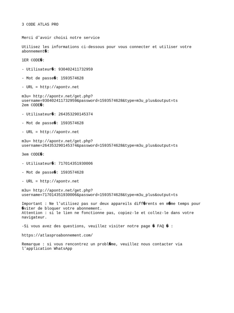 Atlas Pro 3 Codes | PDF