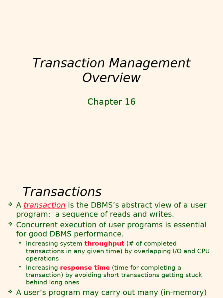 Transaction Management and ACID Principles | PDF | Database Transaction | Databases