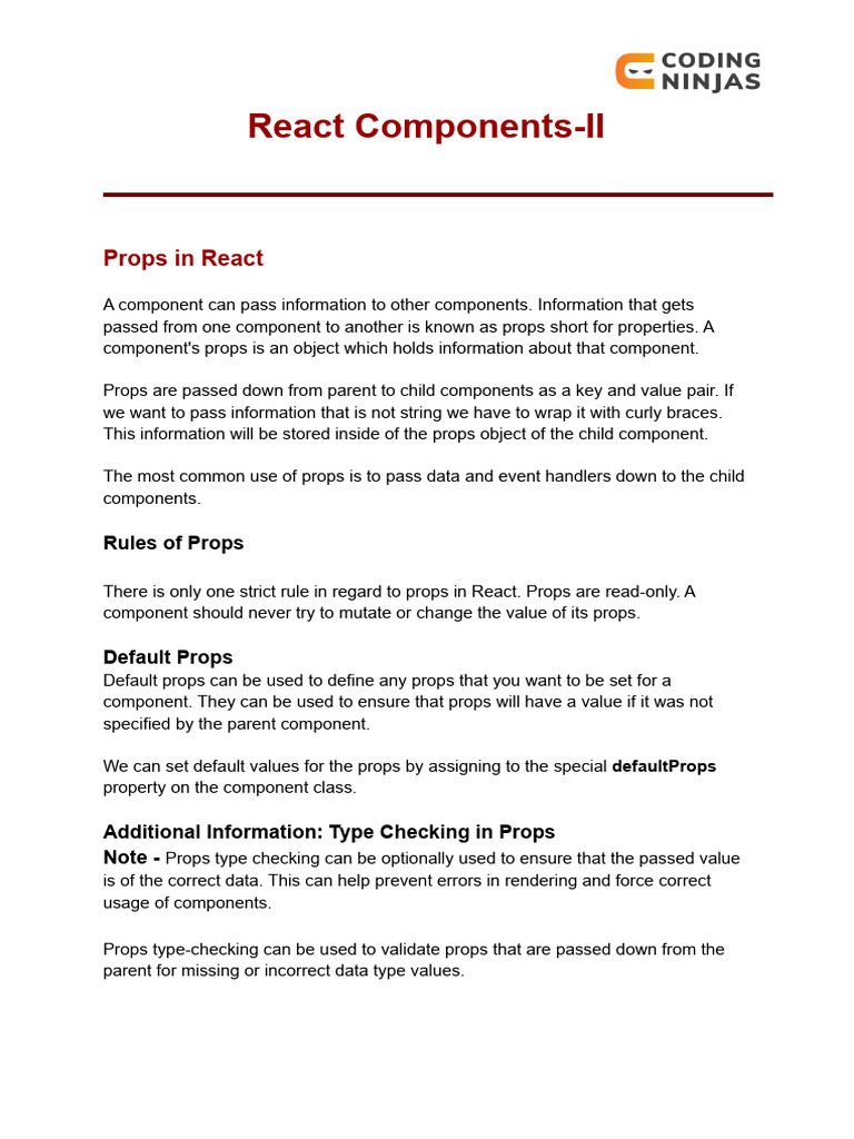 React Components - II-3154 | PDF | Object Oriented Programming | Computing