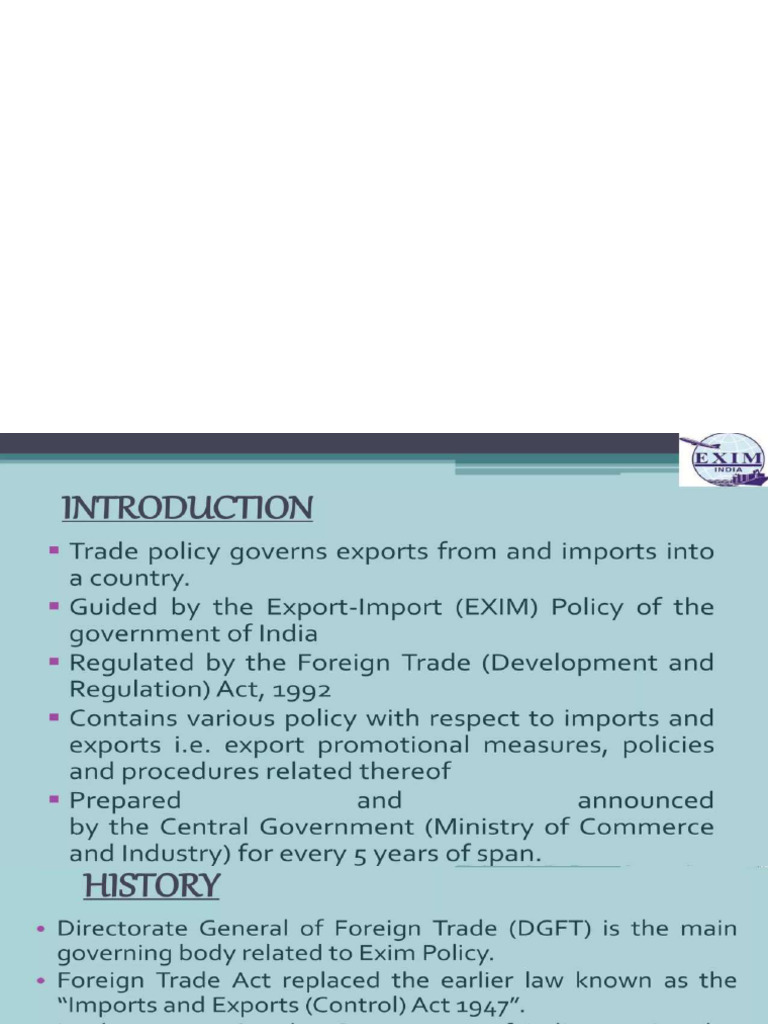 TRENDS IN WORLD TRADE EXIM POLICY | PDF