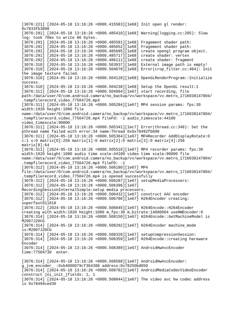 OpenGL & H264 Video Encoding Log | PDF | Shader | Information And Communications Technology