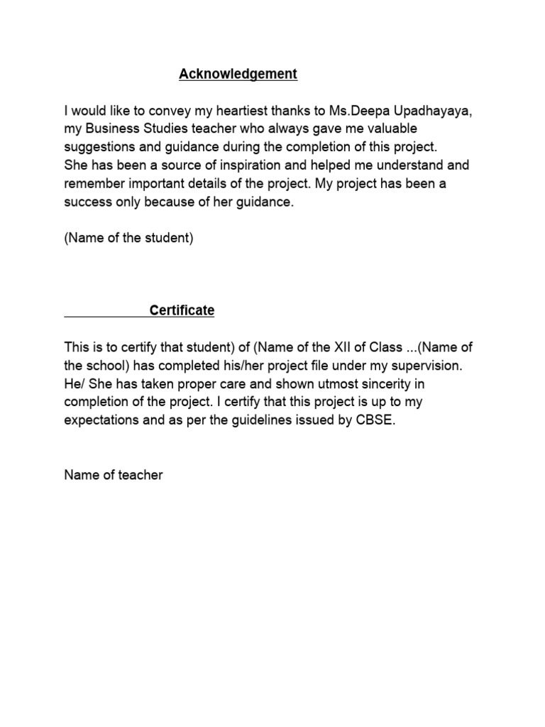 Acknowledgement Pdf