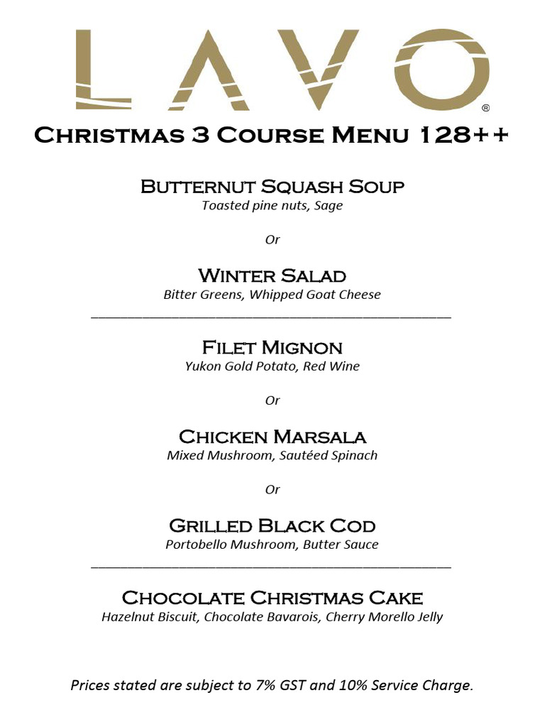 LAVO-Singapore-Christmas-Menu | PDF