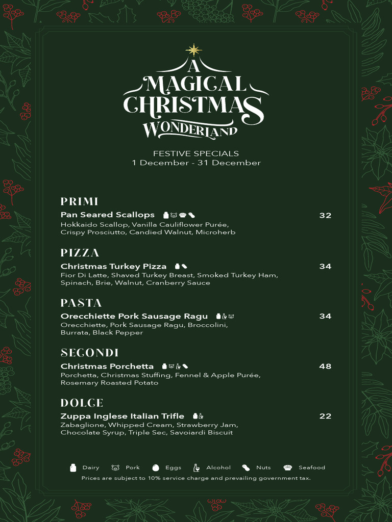 Festive Menu Specials for December | PDF