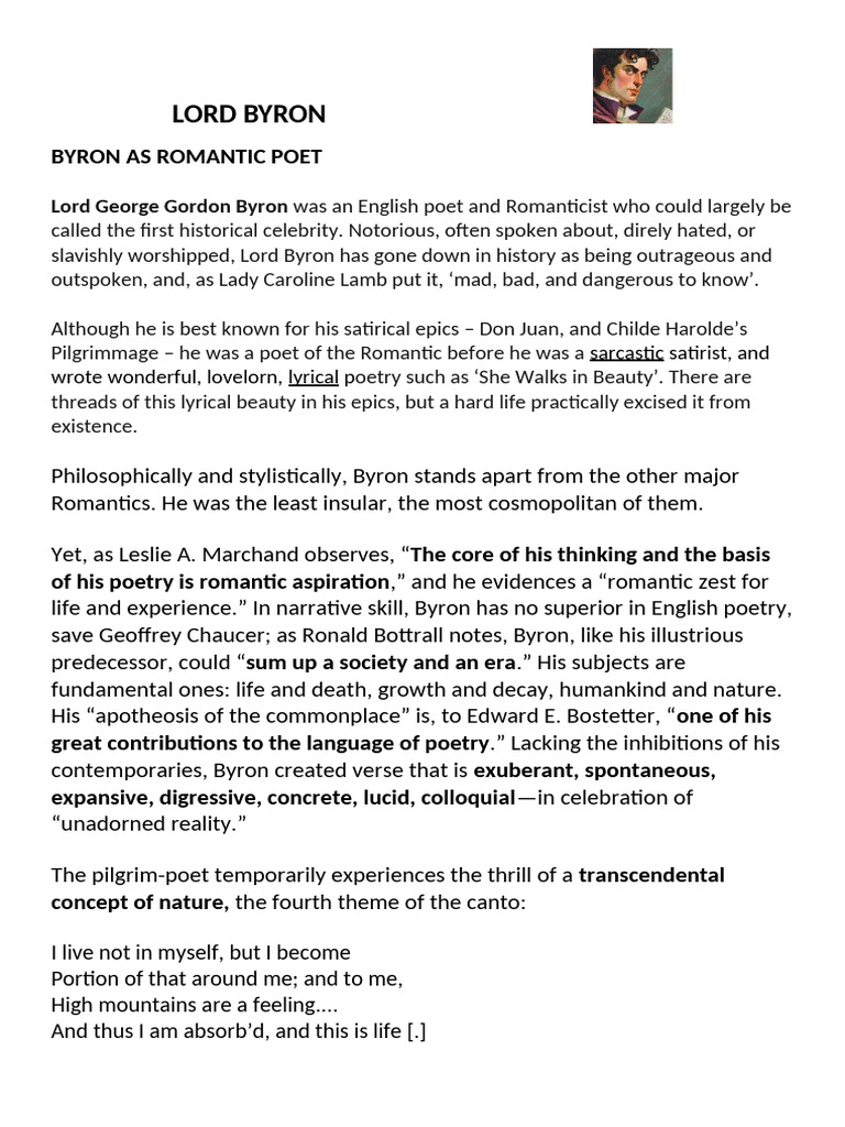 LORD BYRON | PDF | Lord Byron | Poetry