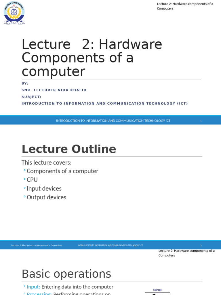 ICT-Lecture | PDF | Computer Hardware | Input/Output ICT-Lecture | PDF | Computer Hardware | Input/Output