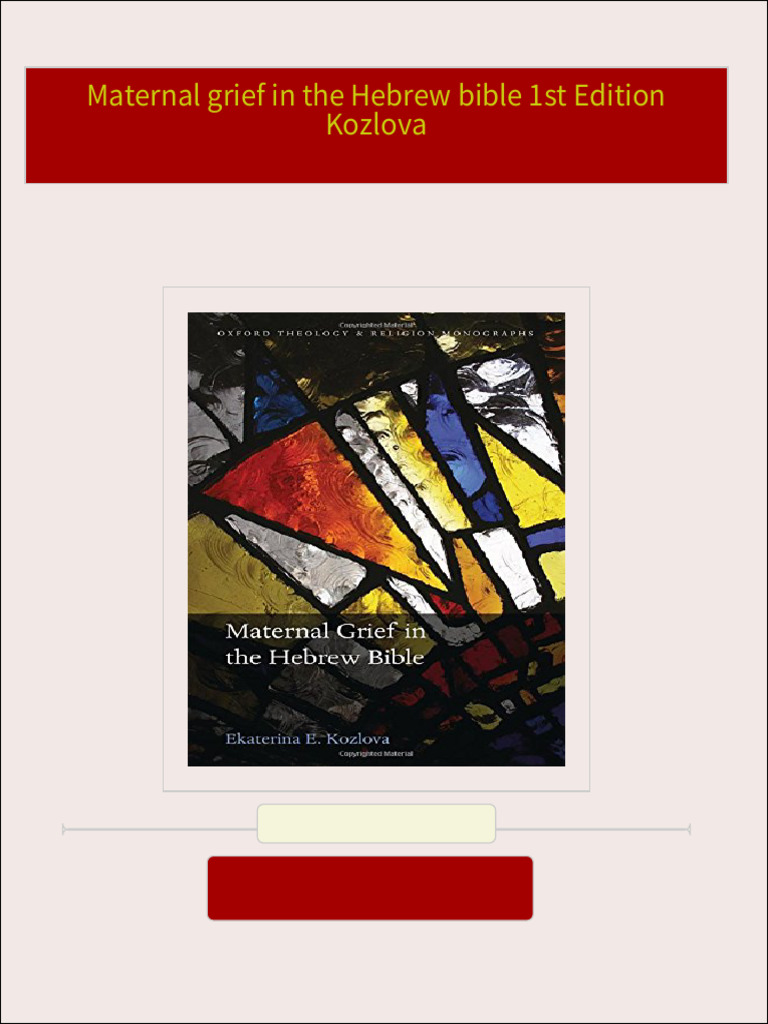 Maternal grief in the Hebrew bible 1st Edition Kozlova download pdf ...
