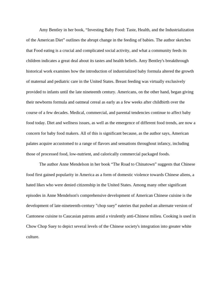 Amy Bentley in Her Book | PDF | Infants | Chinese Cuisine