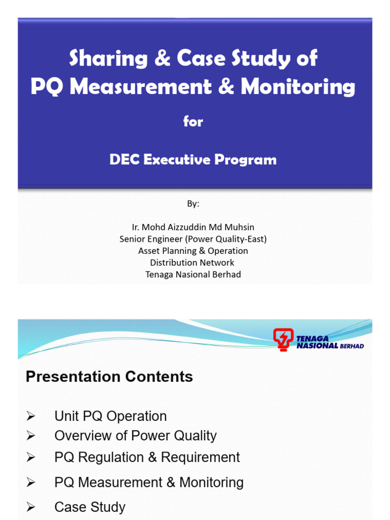 Slide Sharing & Case Study PQ Measurement | PDF | Electromagnetism | Physical Quantities