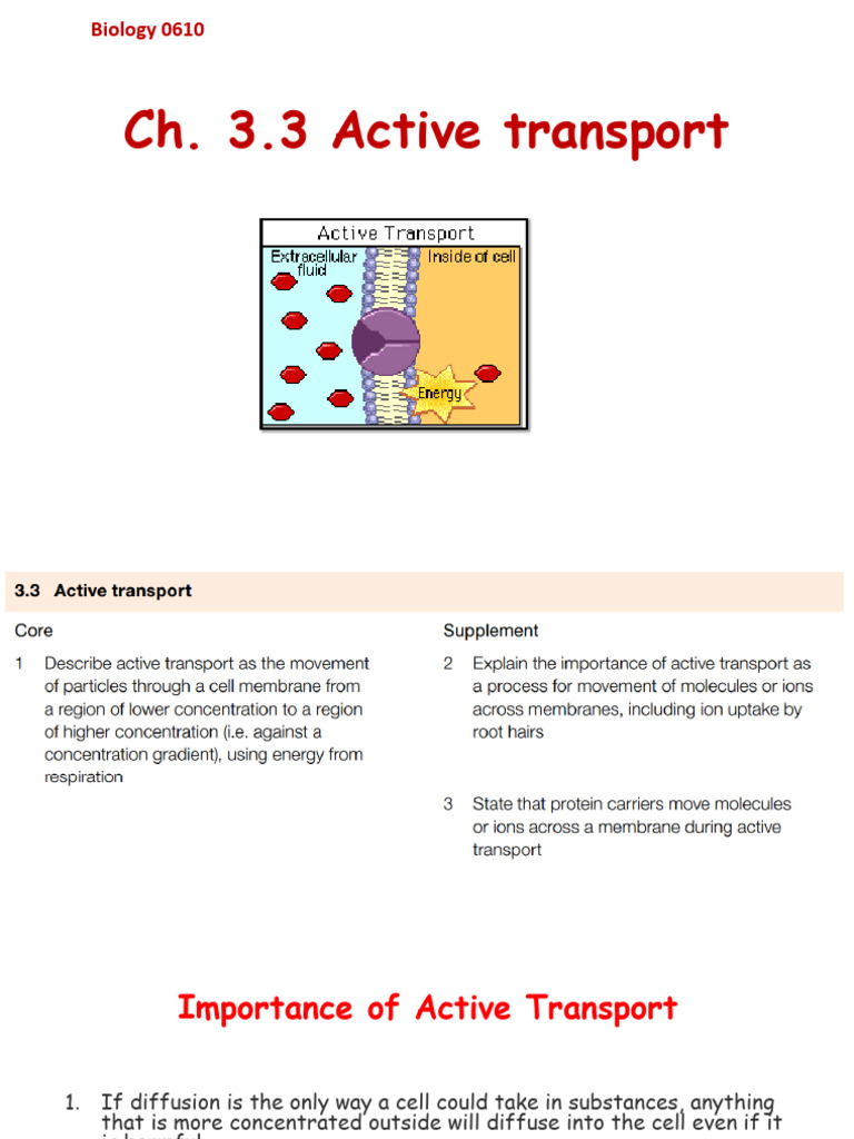 CH +3 3+Active+Transport | PDF | Cell Biology